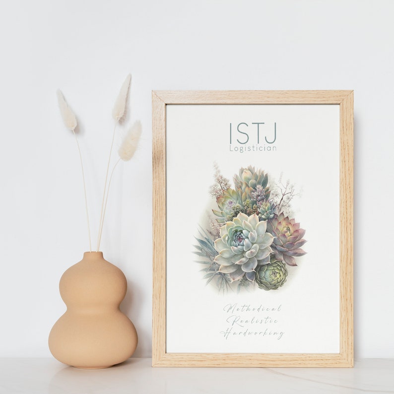 ISTJ Logistician MBTI Personality Type Painting, Elegant Botanical ...