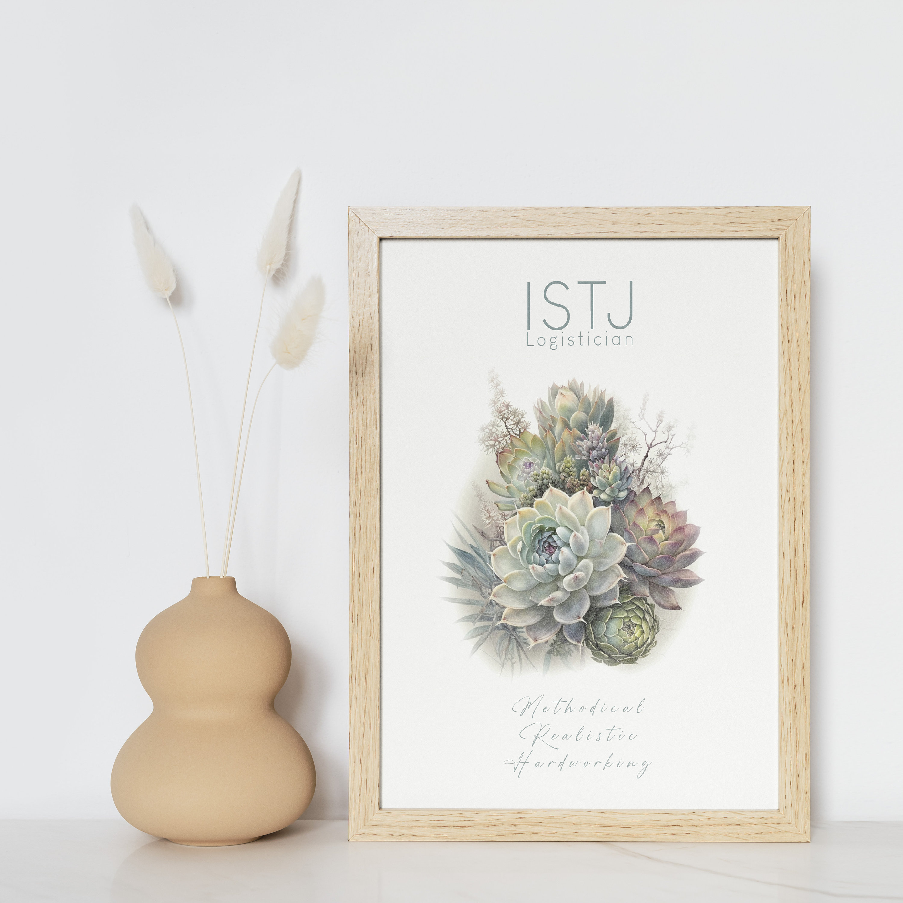 ISTJ Logistician MBTI Personality Type Painting, Elegant Botanical ...