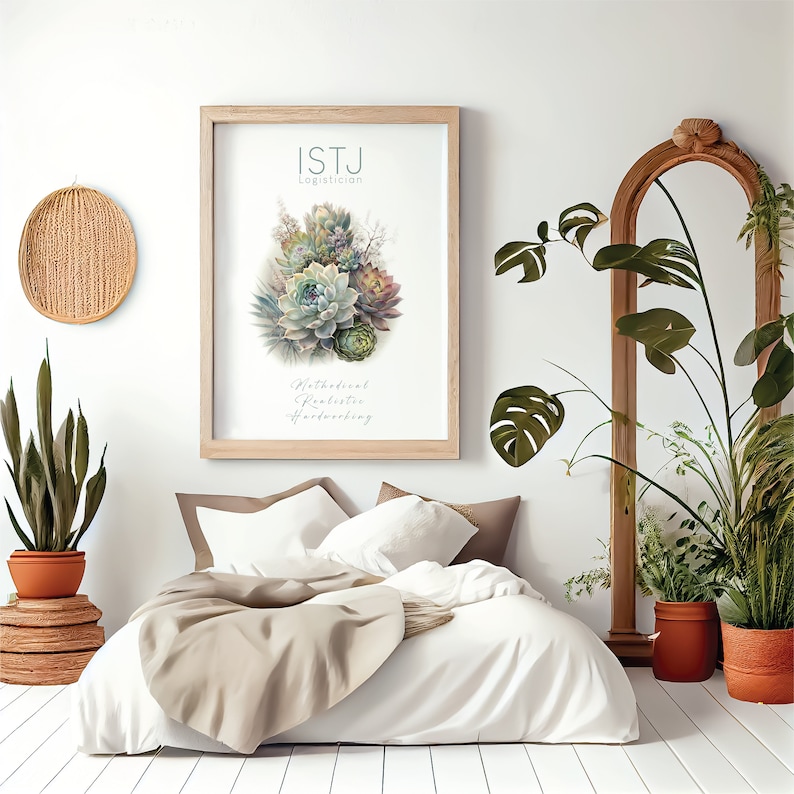 ISTJ Logistician MBTI Personality Type Painting, Elegant Botanical ...