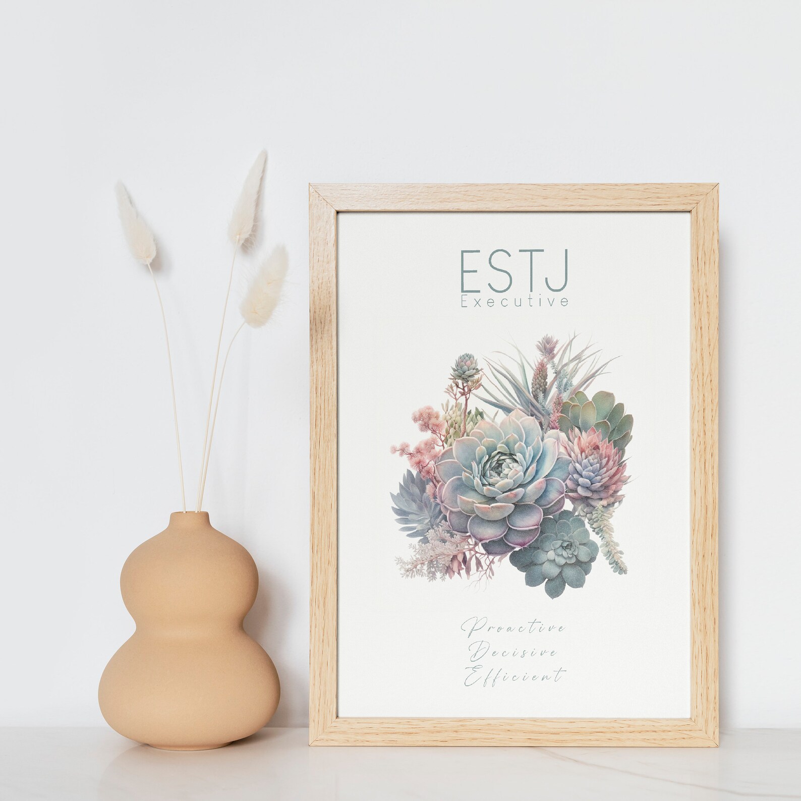 ESTJ Mbti Self Personality Type Floral Poster, Printable Boho Floral ...