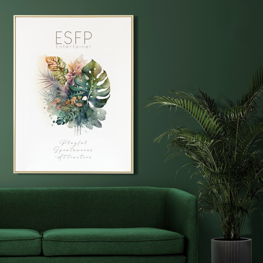 ESFP Mbti Self Personality Type Mindset Poster, Monstera Print Mindset ...