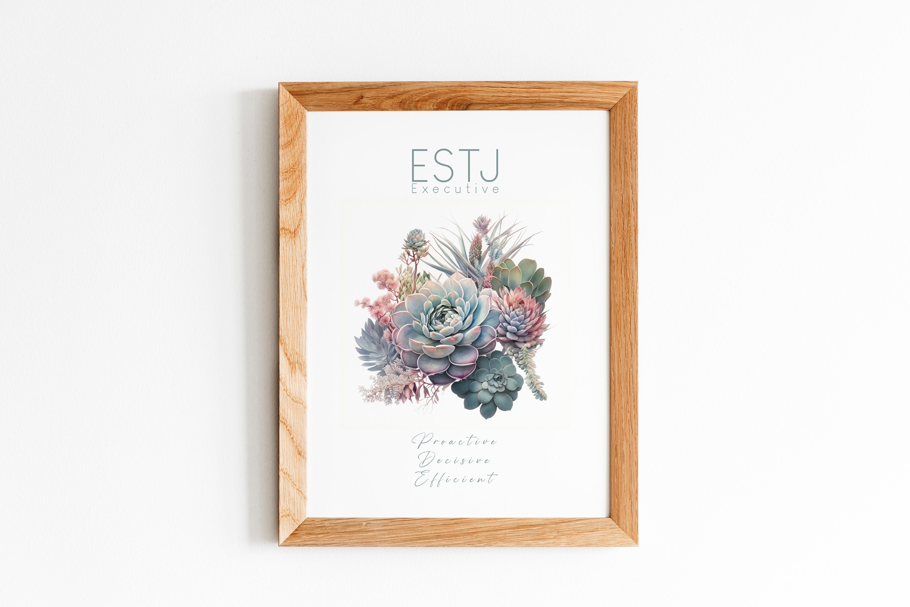 ESTJ Mbti Self Personality Type Floral Poster, Printable Boho Floral ...