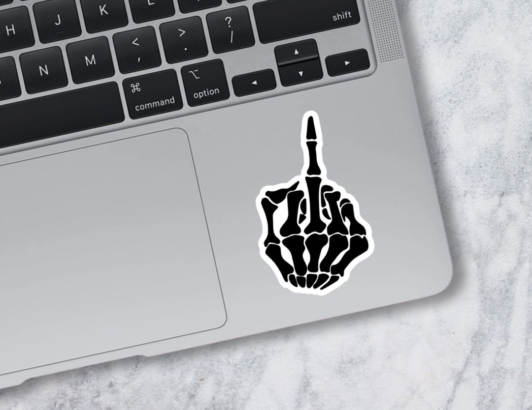 Skeleton Sticker, Middle Finger Sticker, Laptop Sticker, Water Bottle ...