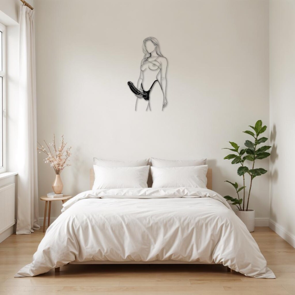 Empowering Femdom Wall Art | Sensual Strap-on Line Drawing | BDSM Erotic Wall Art | Provocative ...