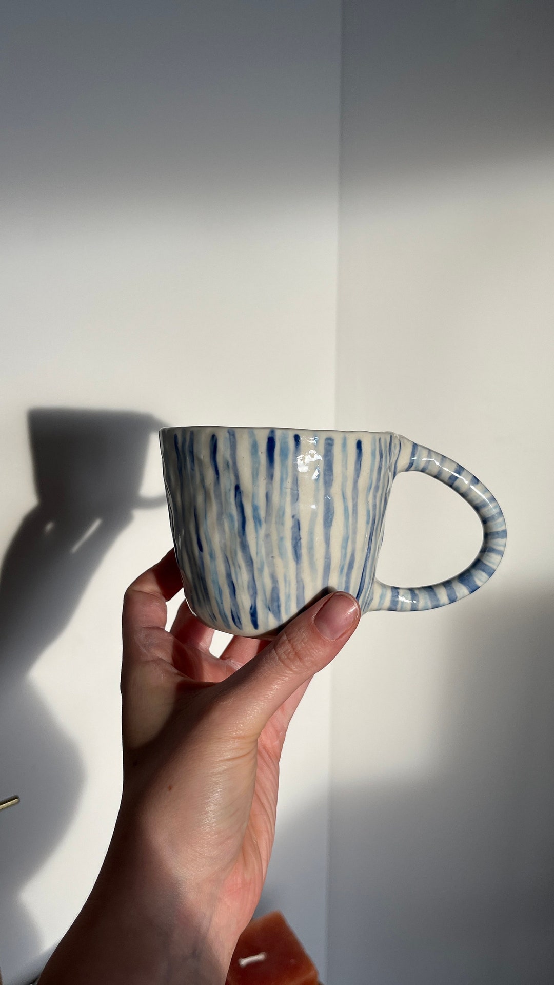 PREORDER Handmade Two-tone Blue Lines Mug - Etsy