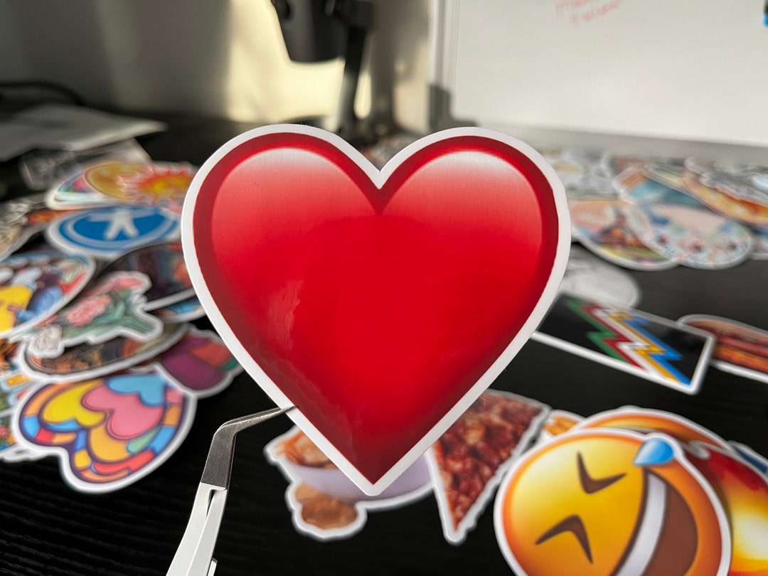 Red Heart Emoji Sticker Gift for Him/her World Emoji Day - Etsy
