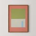 Vintage Abstract Colorblock Art Print | Colorful Art | Pink and Green ...
