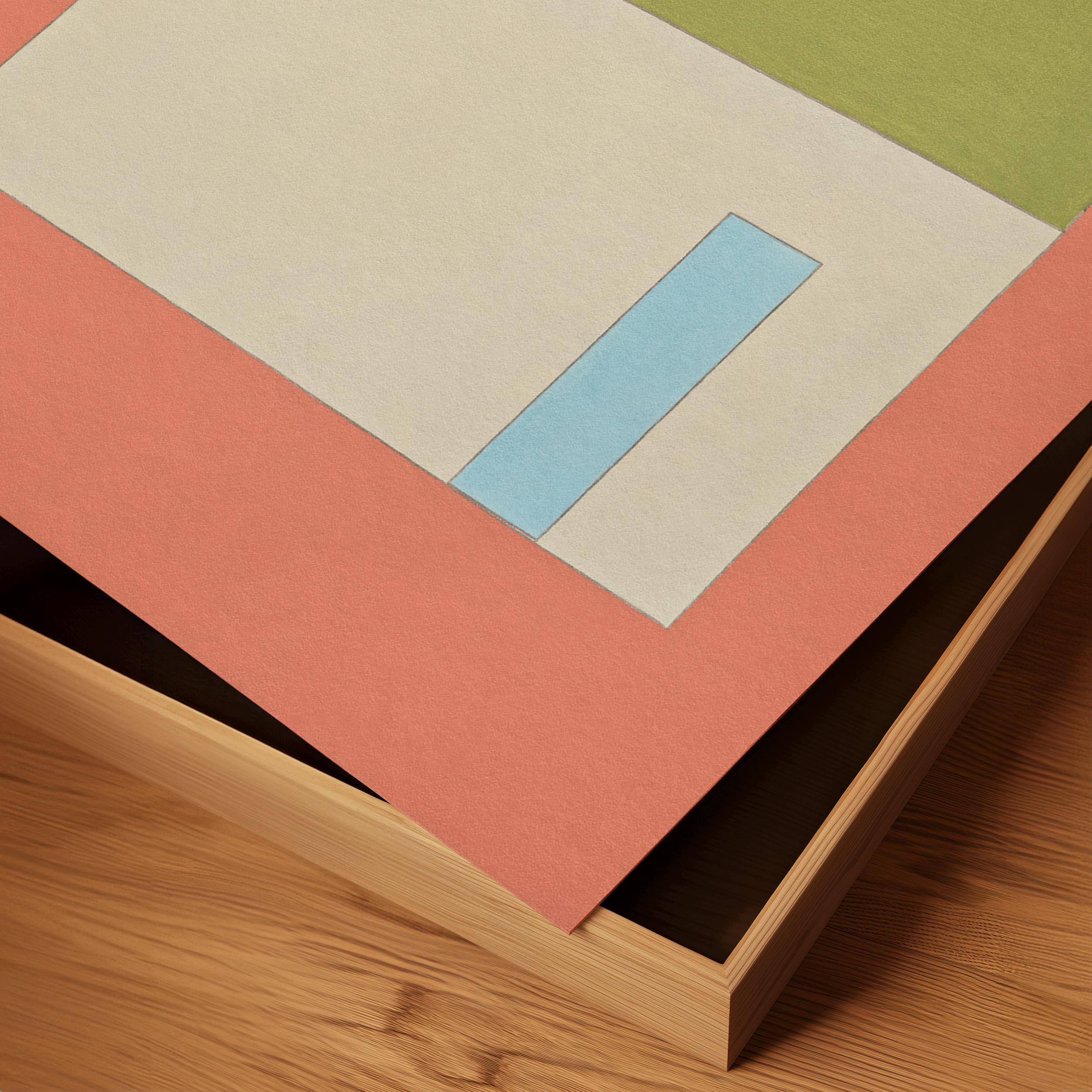 Vintage Abstract Colorblock Art Print | Colorful Art | Pink and Green ...