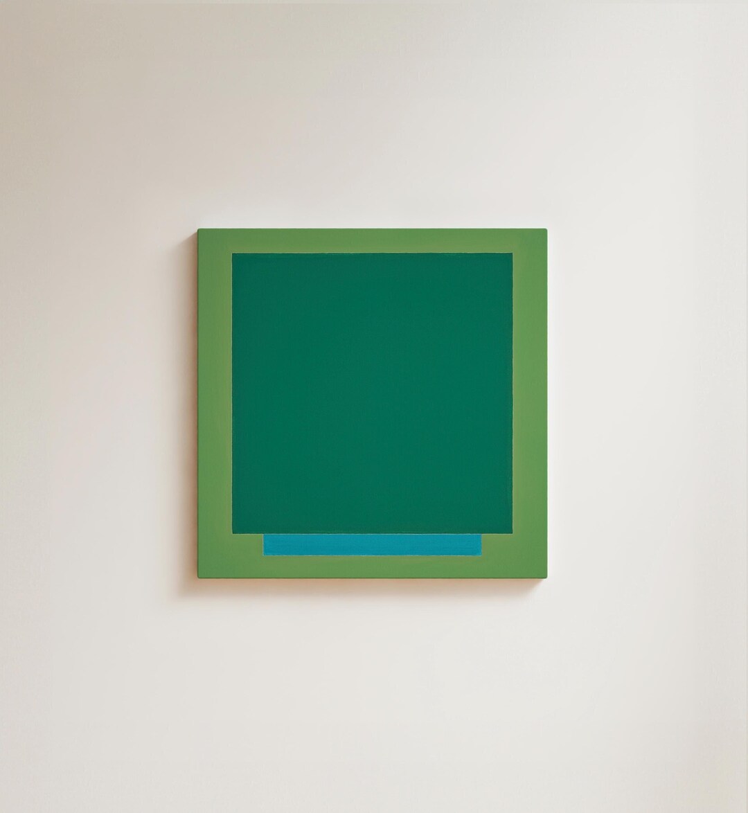 Abstract Square Printed Art Print | Colorful Tones Green and Blue | Mid ...