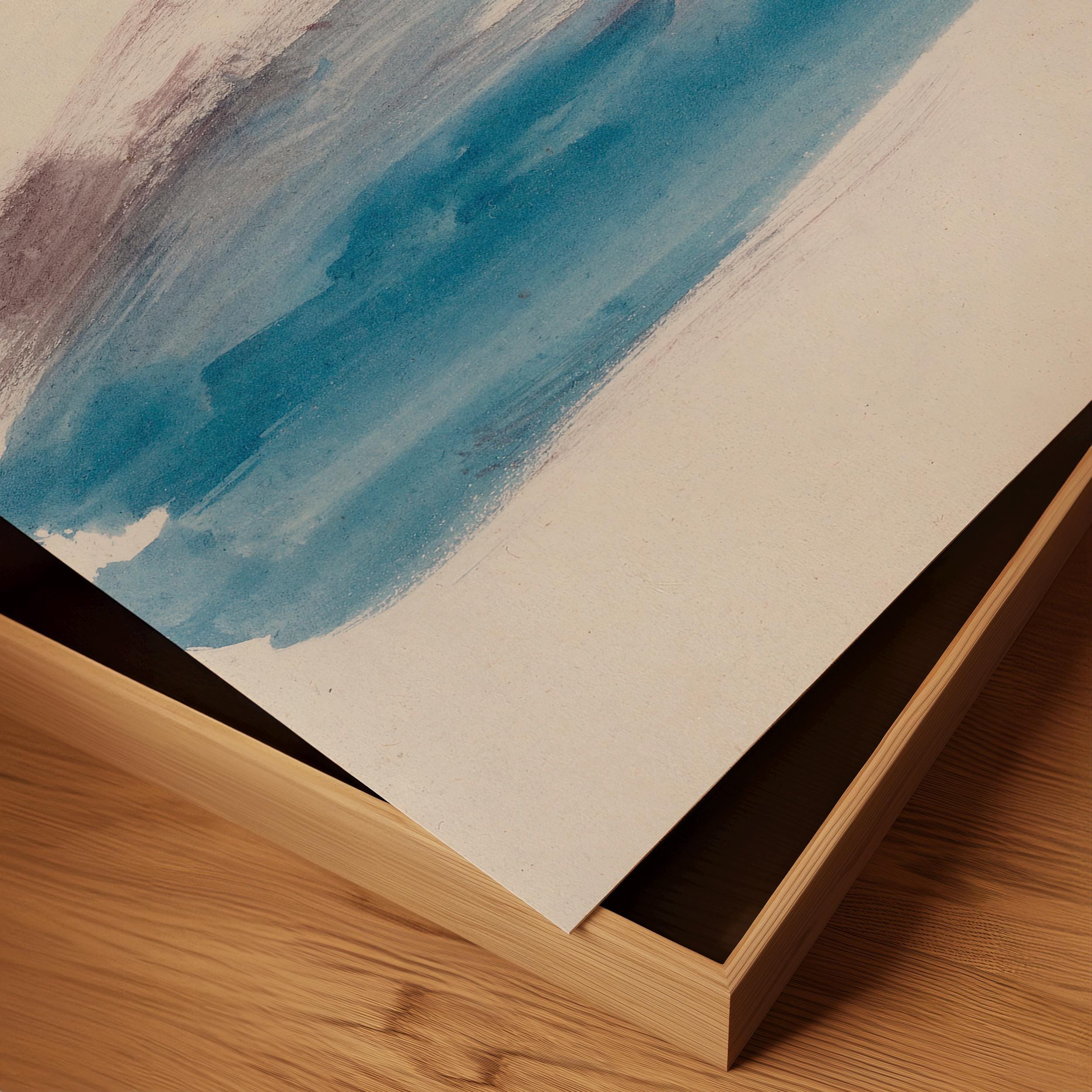 Vintage Turquoise Blue Watercolor Painting | Abstract Wall Art ...