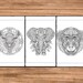 Safari Animals Mandala Coloring Pages | Adult Coloring Book (digital ...