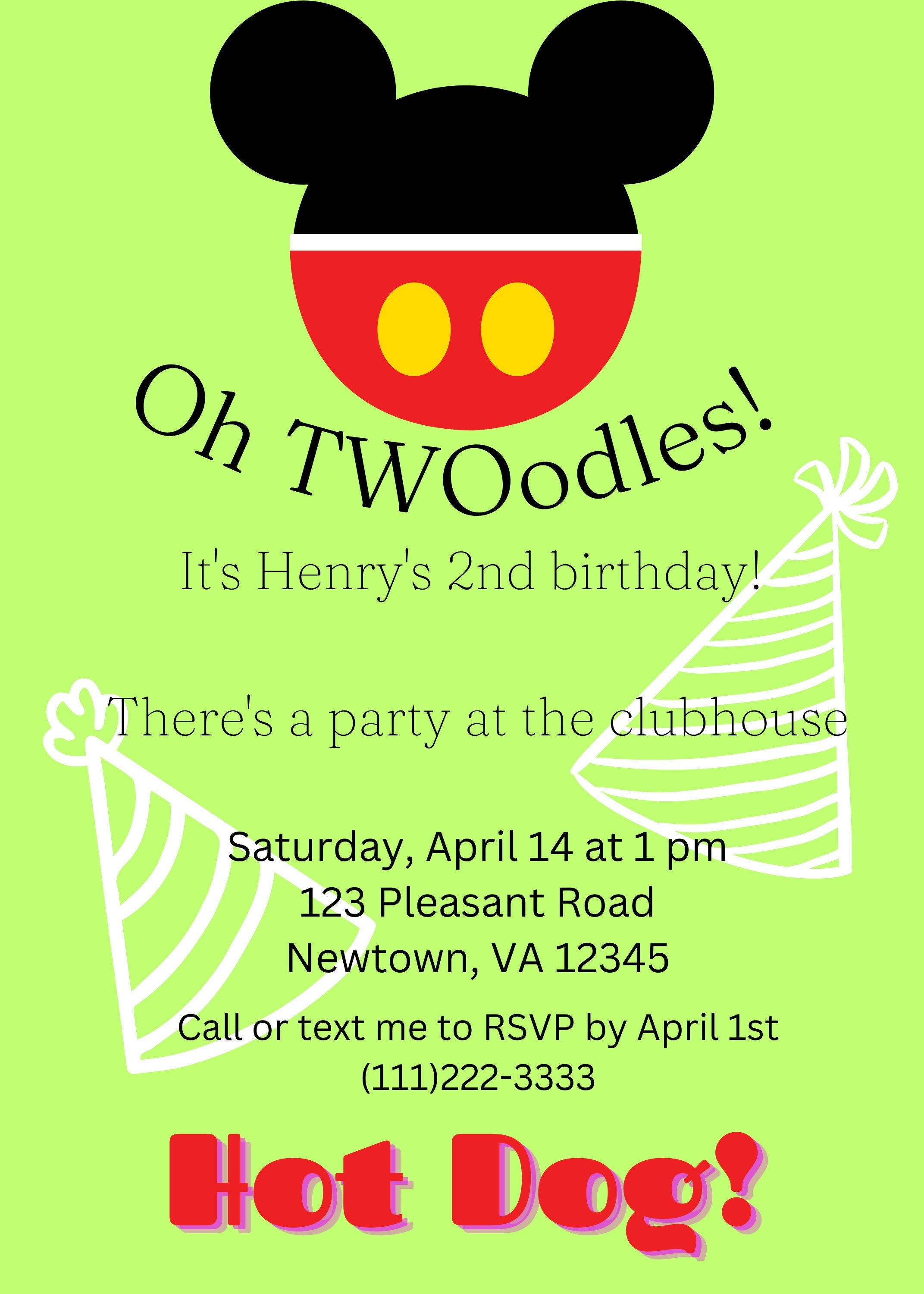 Oh Twoodles Birthday Party Invitation - Etsy