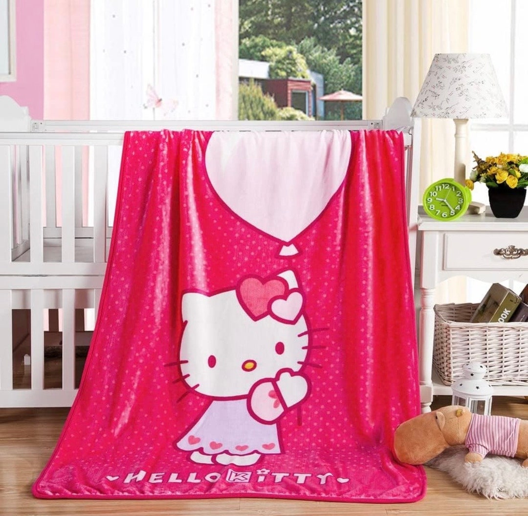 Hello Kitty Throw Blanket - Etsy