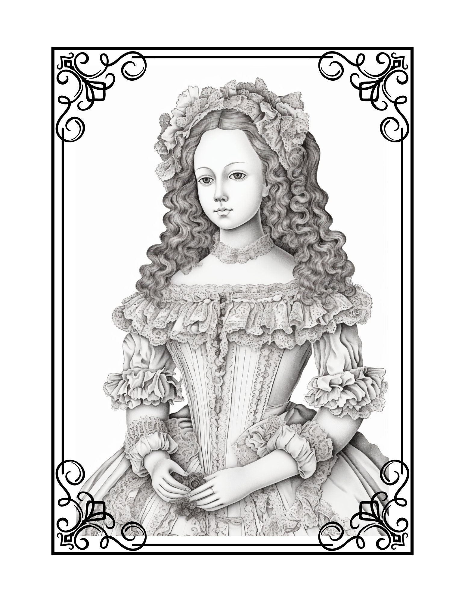 Dolls Coloring Pages Vintage Antique 8.5x11 Printable - Etsy