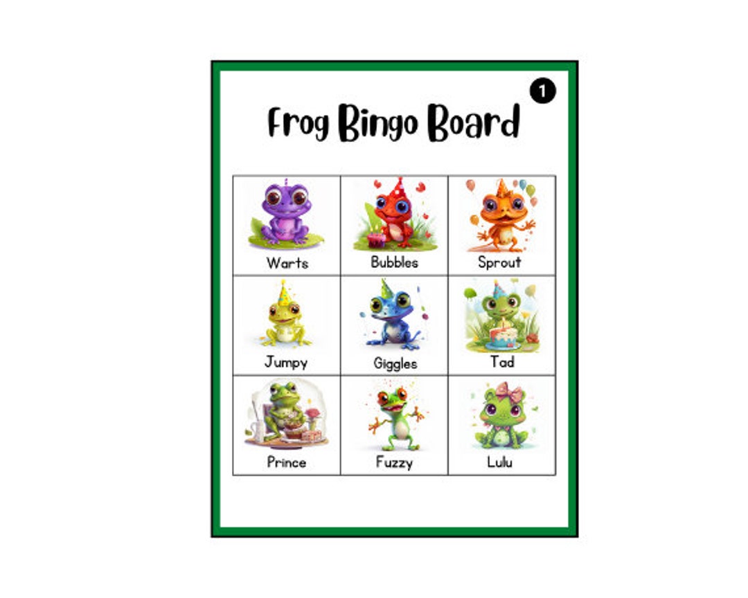 Kid's Birthday Frog Bingo Game - Etsy