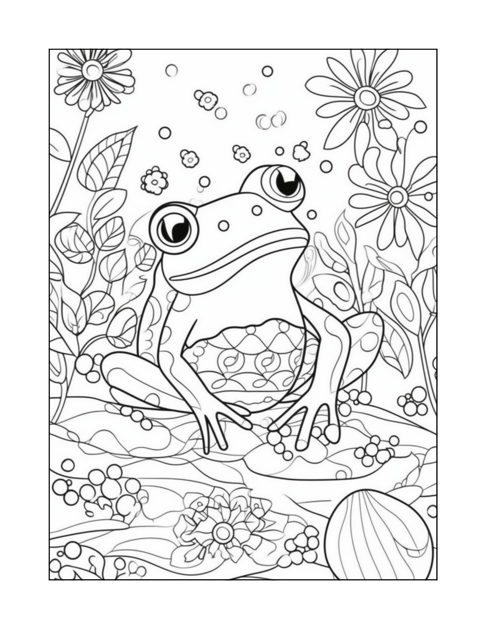 Kid Birthday Frog Coloring Pages Printable 8.5x11. 5 Pages. - Etsy