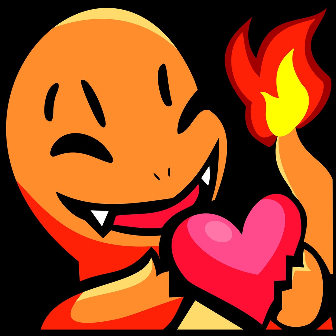 Remade Charmander LOVE Twitch Emote - Etsy