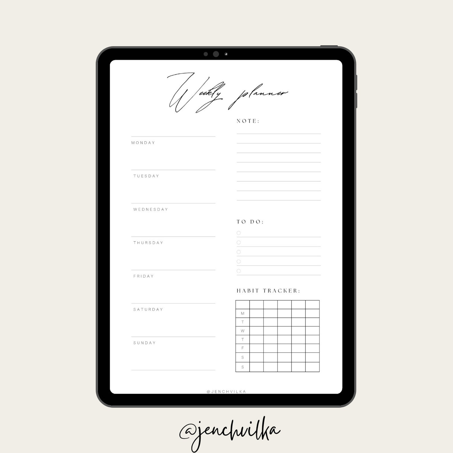 Weekly Planner, Pdf Download, Weekly Planner Printable - Etsy