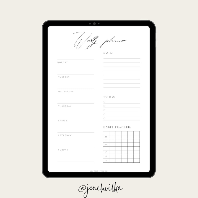 Weekly Planner, Pdf Download, Weekly Planner Printable - Etsy