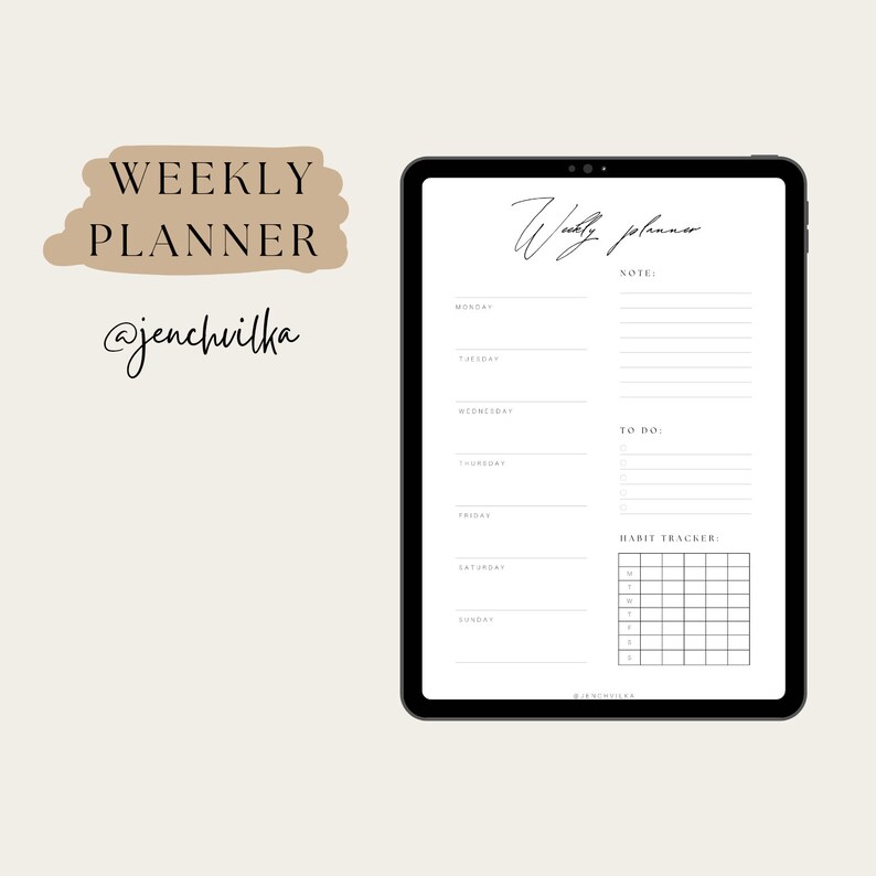Weekly Planner, Pdf Download, Weekly Planner Printable - Etsy