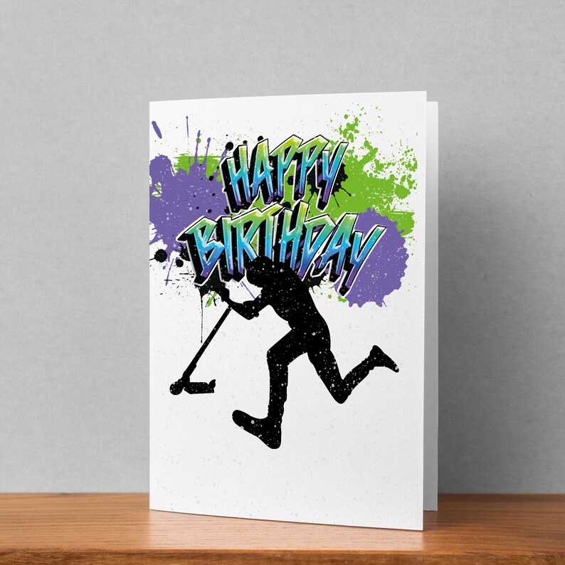 Scooter Birthday Card Graffiti Style Card Card for Scooter Rider ...