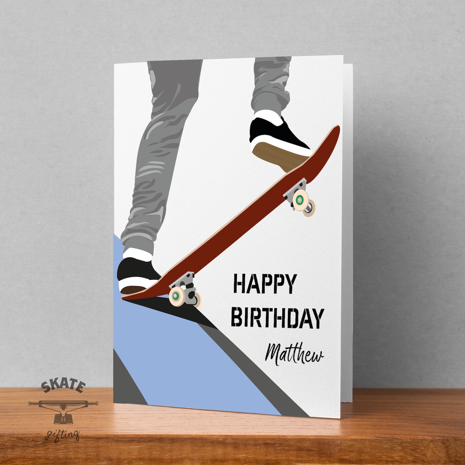 Skateboard Birthday Card: Colorful Skate Grind Design - Etsy