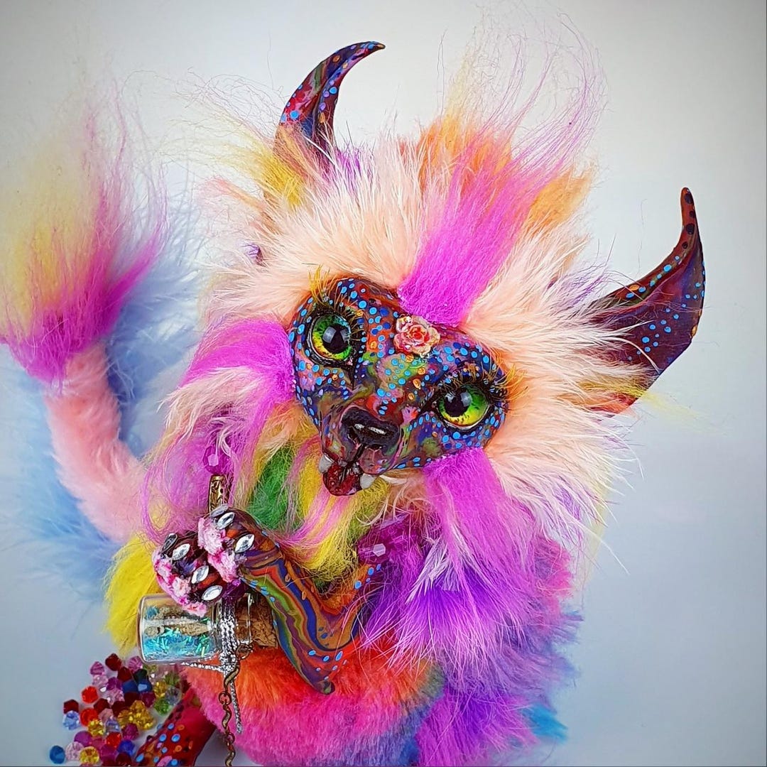 Handmade Poseable Fantasy Art Doll – Rainbow Chimera OOAK Magic ...