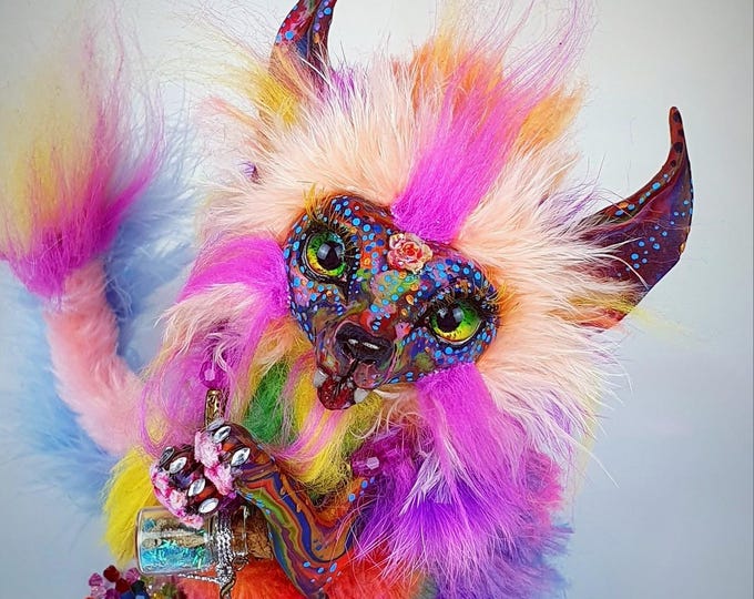 Handmade Poseable Fantasy Art Doll – Rainbow Chimera OOAK Magic ...