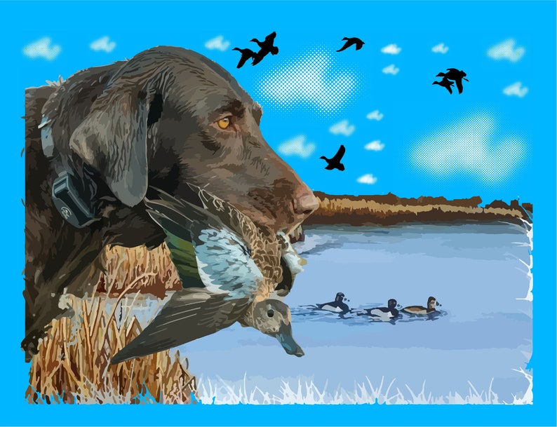 Black Lab Retriever Duck Hunting Duck Dog Waterfowl - Etsy