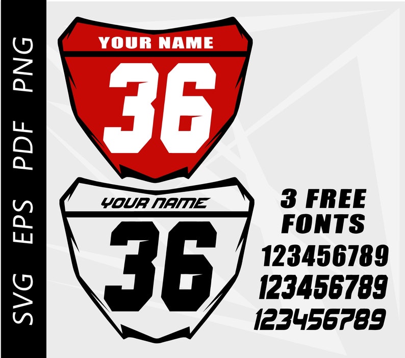 Motocross Racing Number Plate, Mx Plate, Custom Mx Number Plate, Svg ...