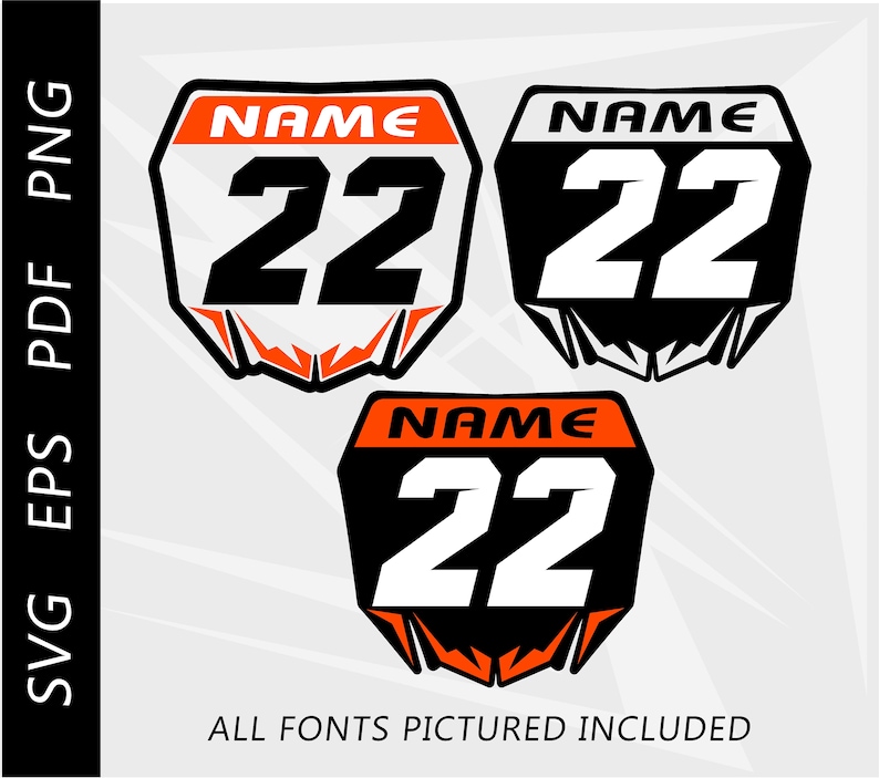 Custom Motocross Number Plate, MX (svg, Eps, Png, Pdf) (digital ...