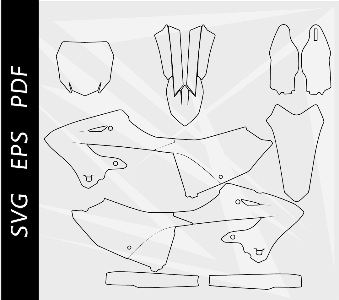 Yamaha YZ125-250 2 Stroke Templates, Dirt Bike SVG EPS PDF (digital ...
