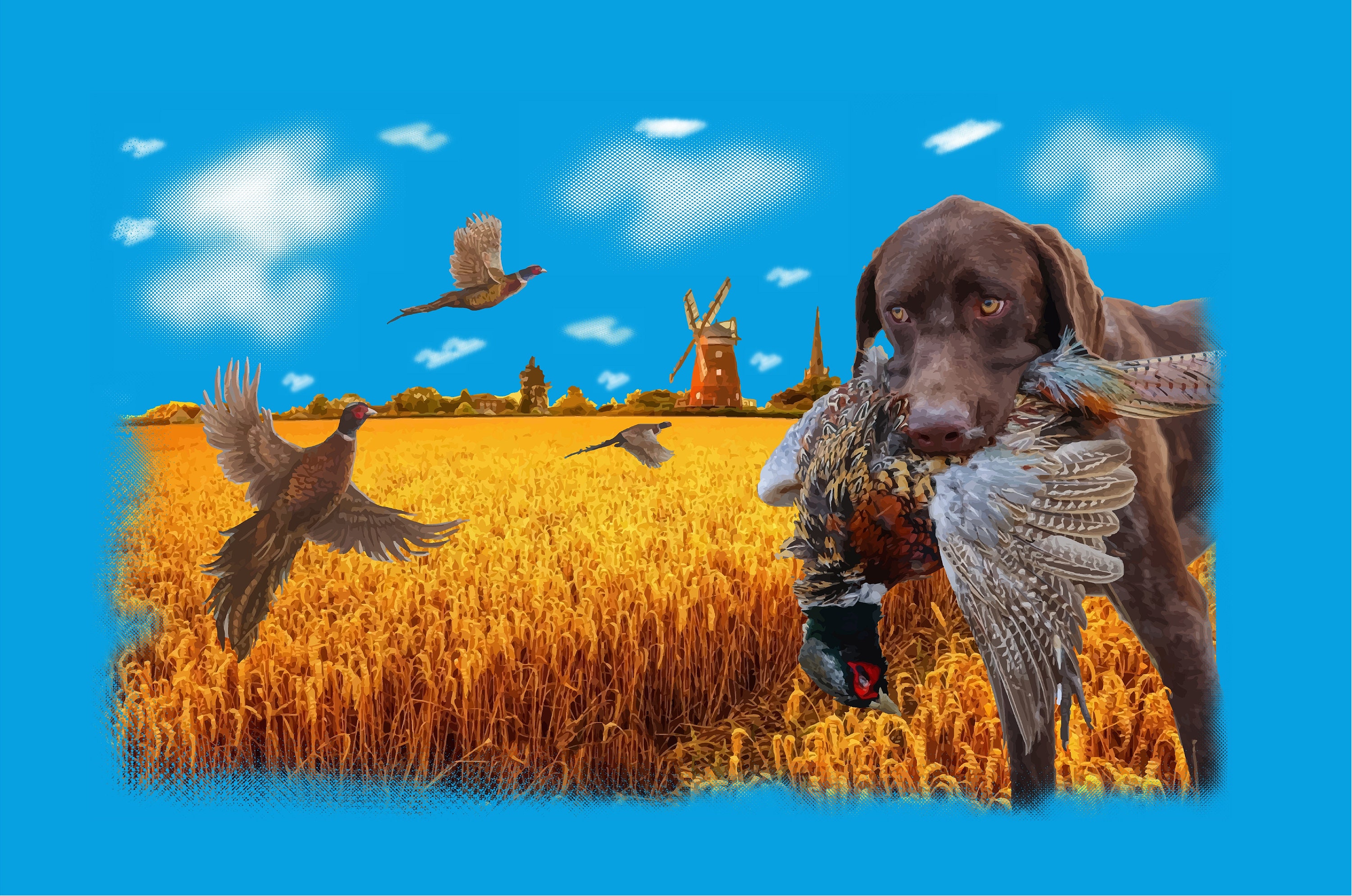 German Shorthaired Pointer Hunting Design, GSP, Pointer Dog , Pheasant ...