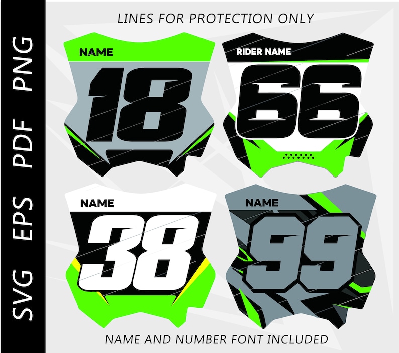 Custom Motocross Number Plate (svg, Eps, Pdf, Png) (digital Download ...