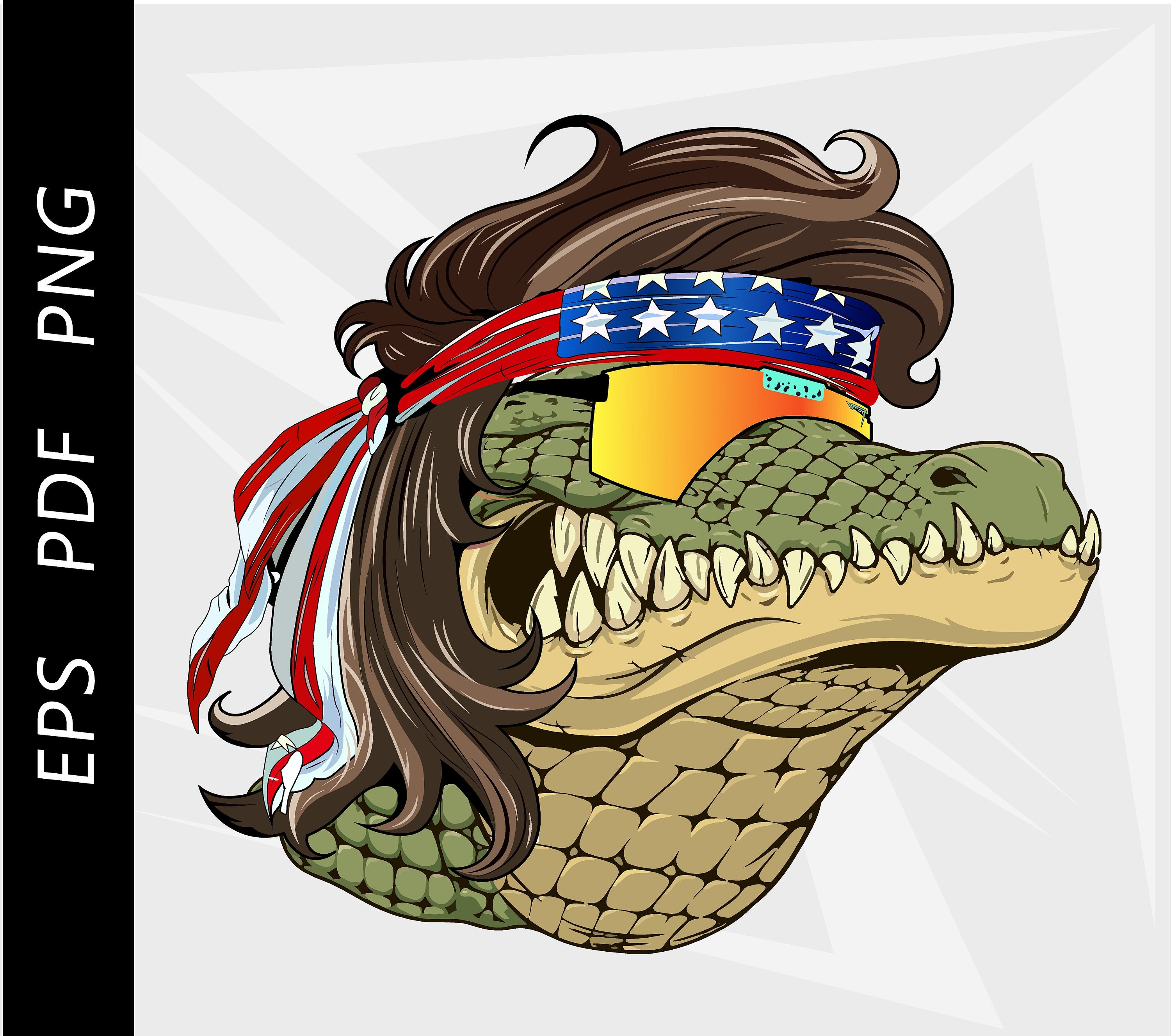 Alligator Mullet Design, Gator PNG, EPS, PDF (digital Download) - Etsy