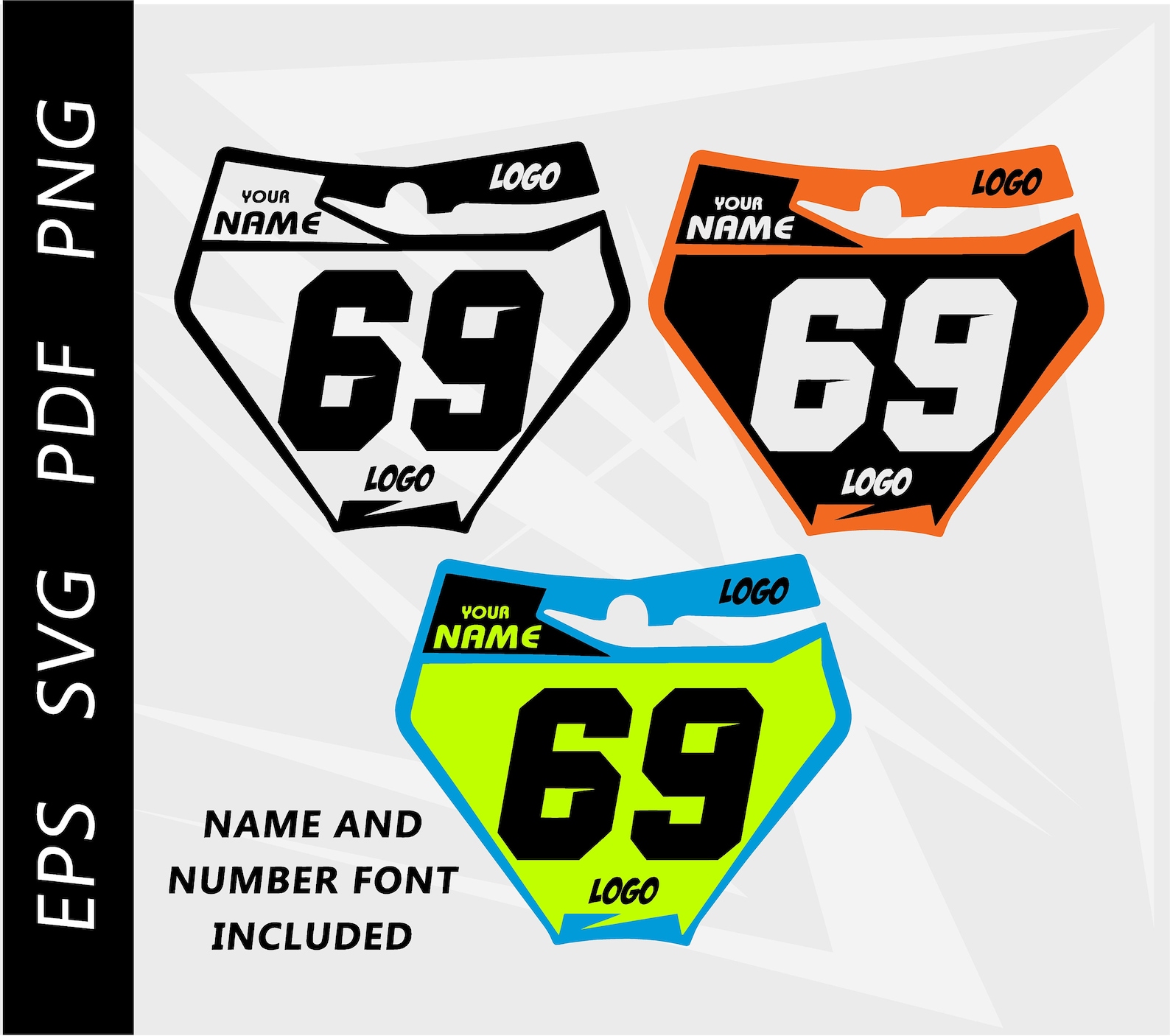 Motocross Racing Number Plate, Mx Plate, Custom Mx Number Plate, Svg ...