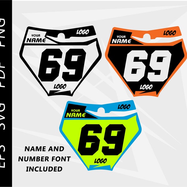 Motocross Number Plate Svg - Etsy Australia