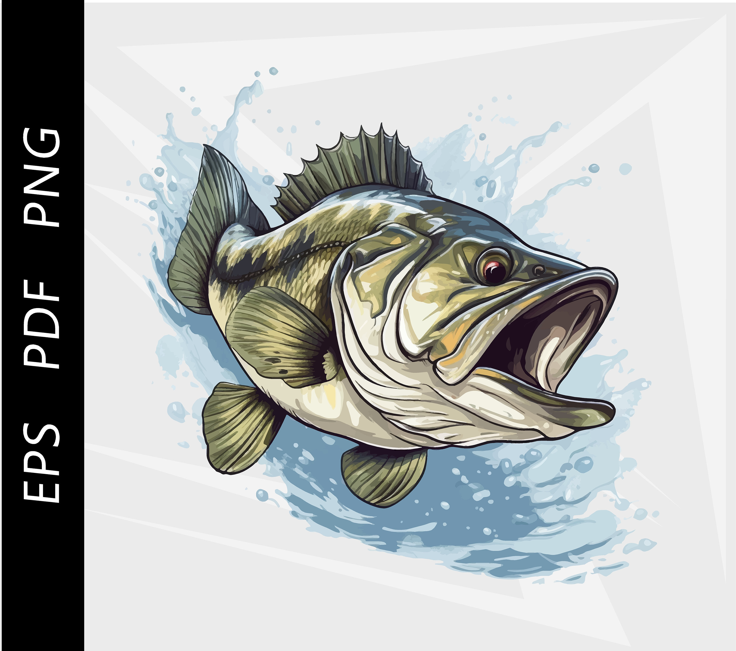 Fishing, Colorful Bass Fish Design, Bass Fishing Design, Fishing Shirt ...