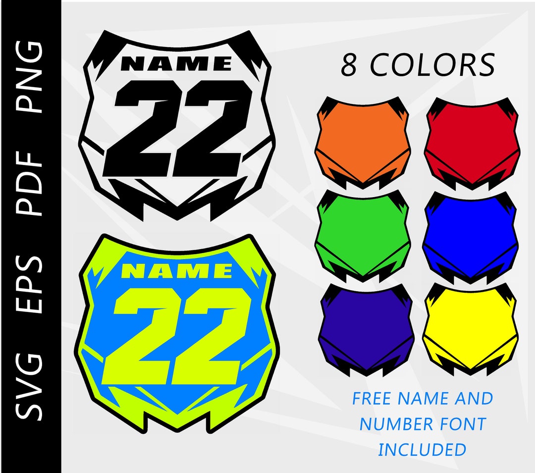 Motocross Racing Number Plate, Mx Plate, Custom Mx Number Plate, Svg ...