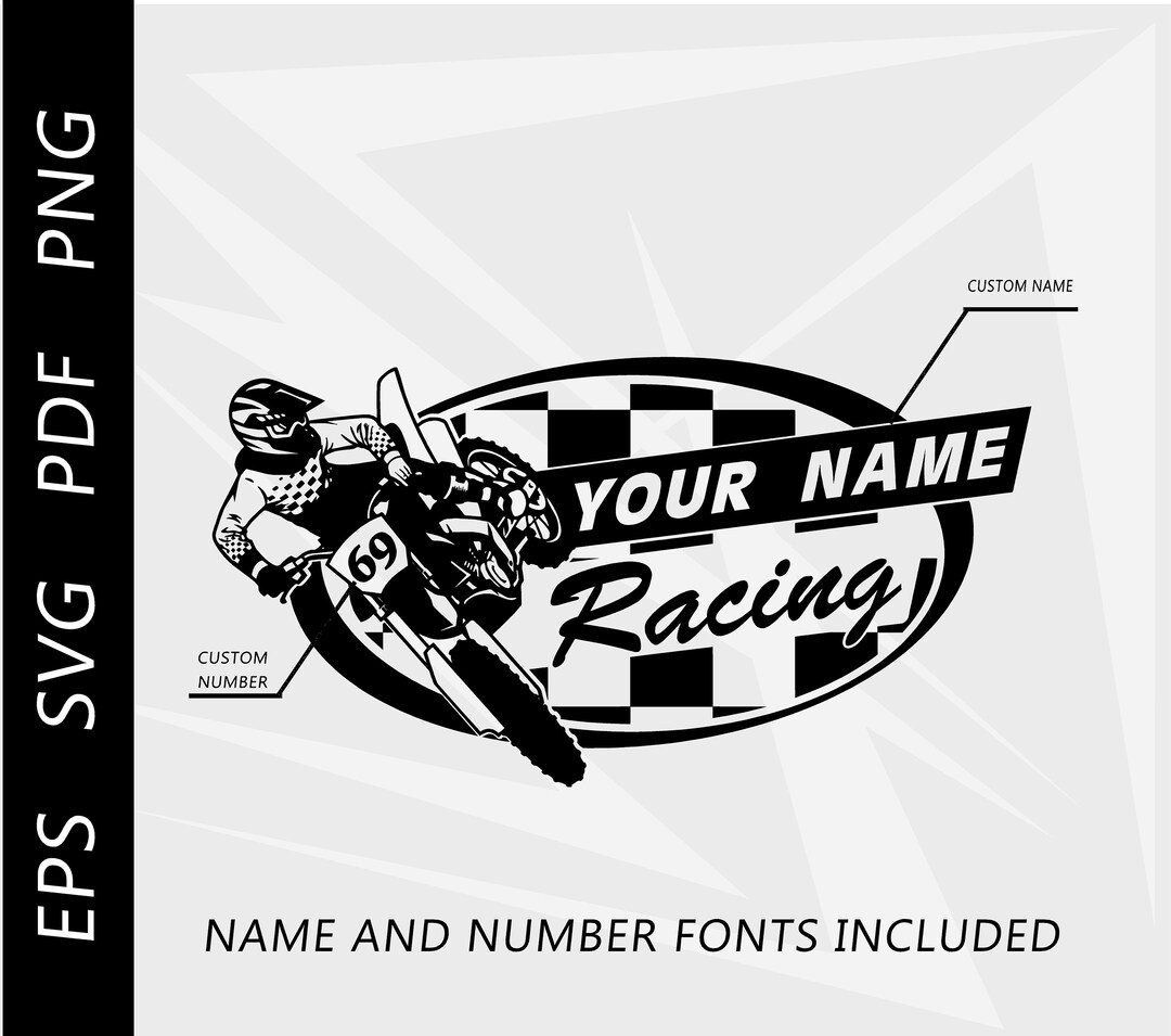 Custom Motocross Racing Design, MX Clipart (svg, Eps, Pdf, Png Digital ...
