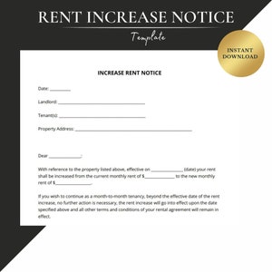 RENT INCREASE NOTICE Rent Increase Notice. Pdf /microsoft Word ...