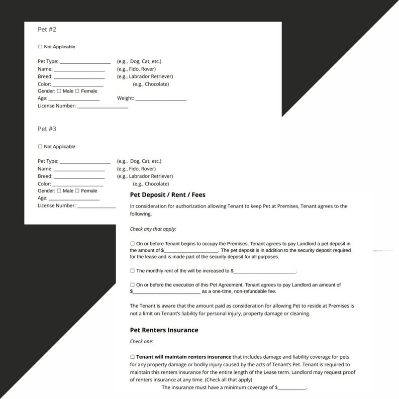 PET AGREEMENT ADDENDUM to Lease Pet Agreement Template landlord to ...