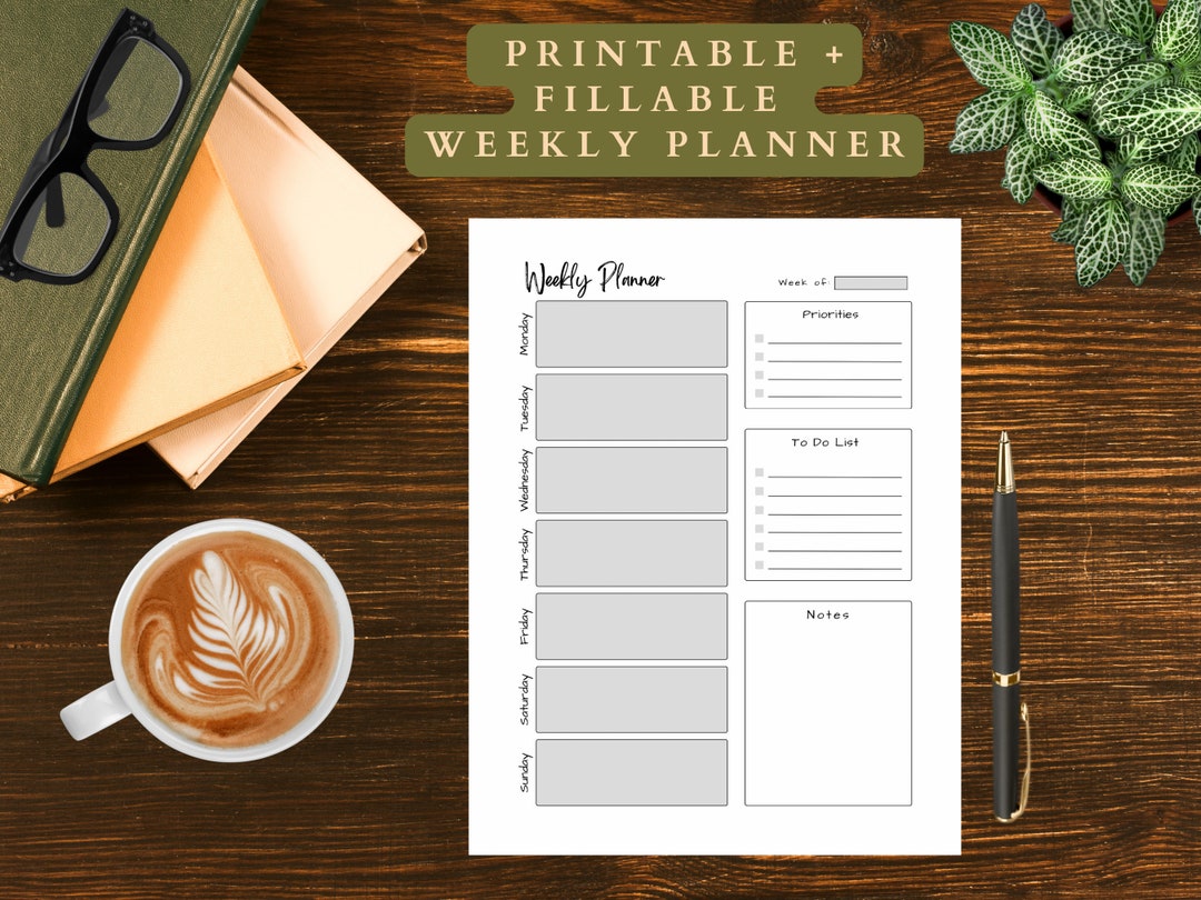 Weekly Printable Planner Template Digital Planner Inserts Monday and ...