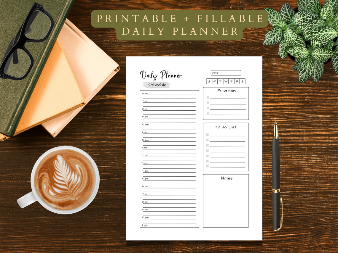 Daily Time Blocking Printable Daily Schedule Daily to Do List Hourly ...