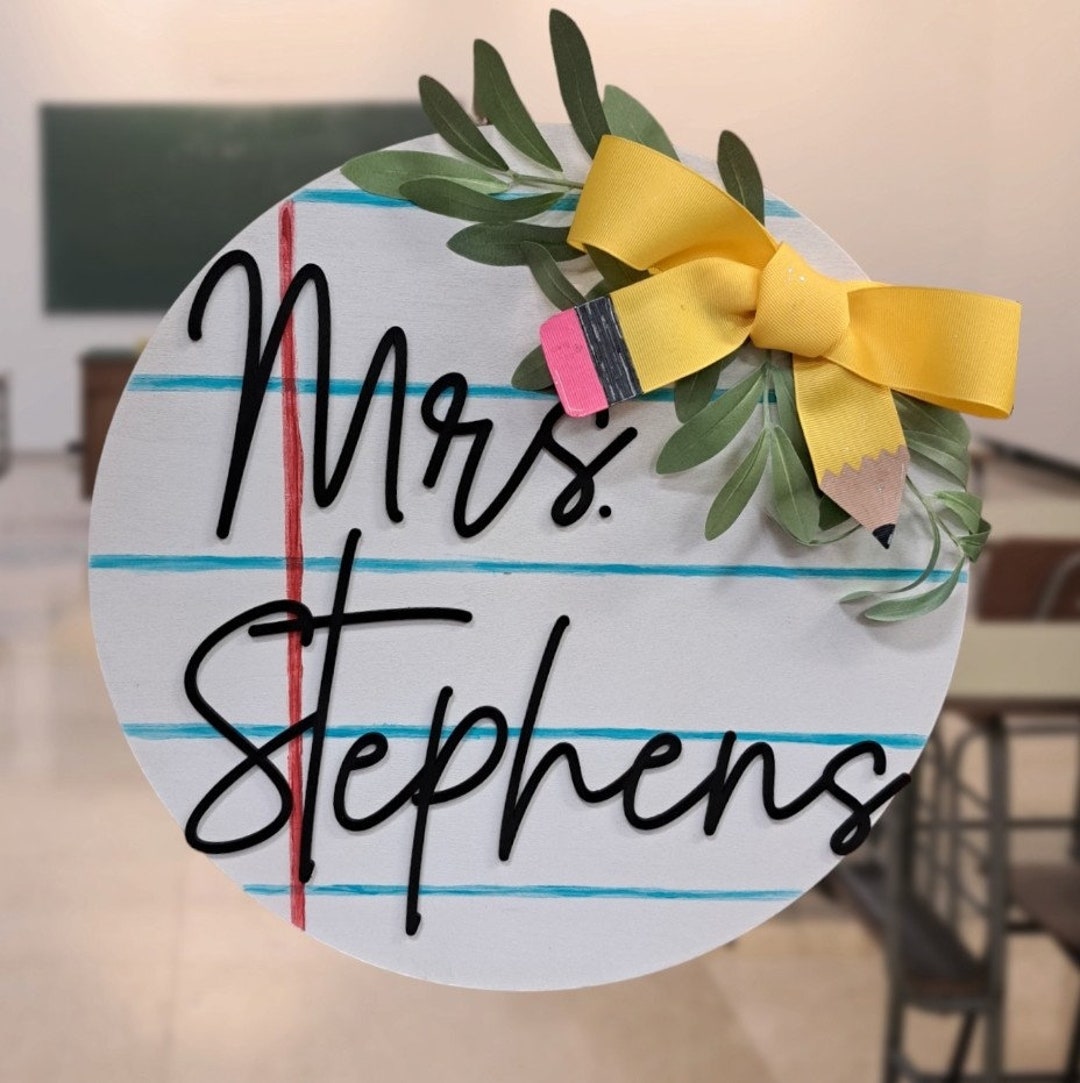 Wooden Classroom Sign, Teacher Name Sign, Teacher Gift, Back to School ...