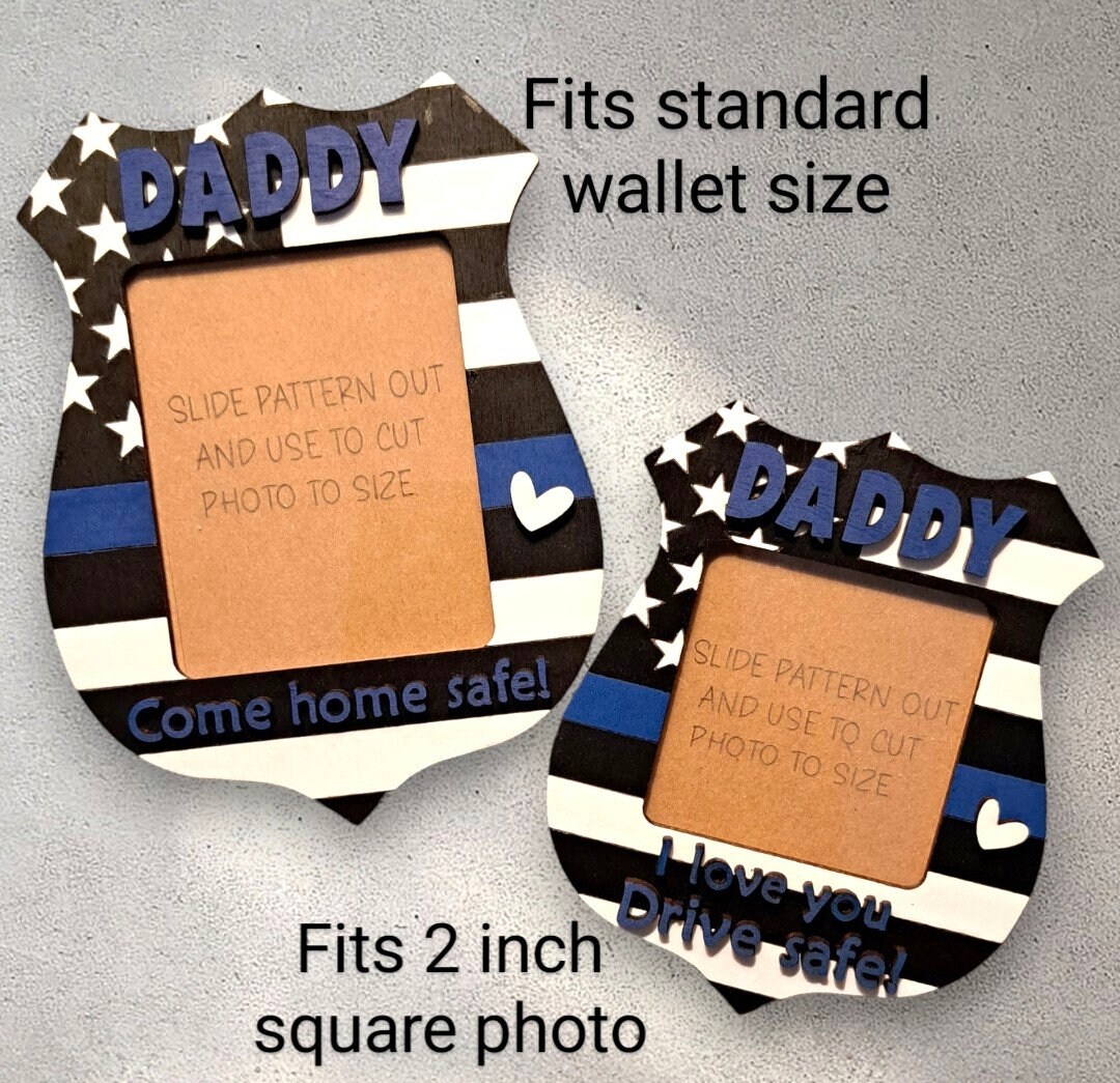 Gift for Dad, Police Officer Picture Frame, Photo Car Visor Clip ...