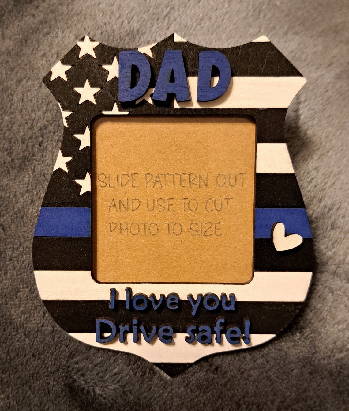 Gift for Dad, Police Officer Picture Frame, Photo Car Visor Clip ...