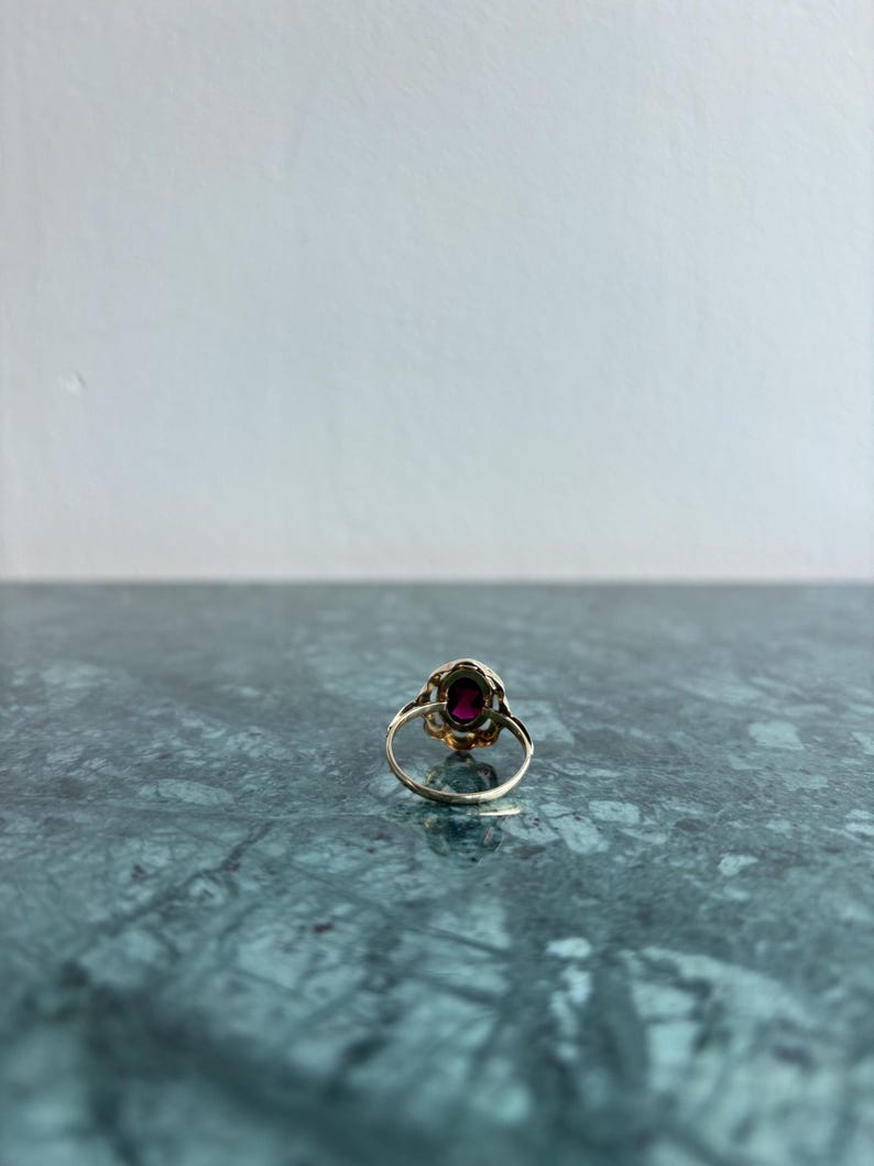 Ring Garnet 14k | Gold Ring Garnet | Vintage Garnet Ring | Vintage ...