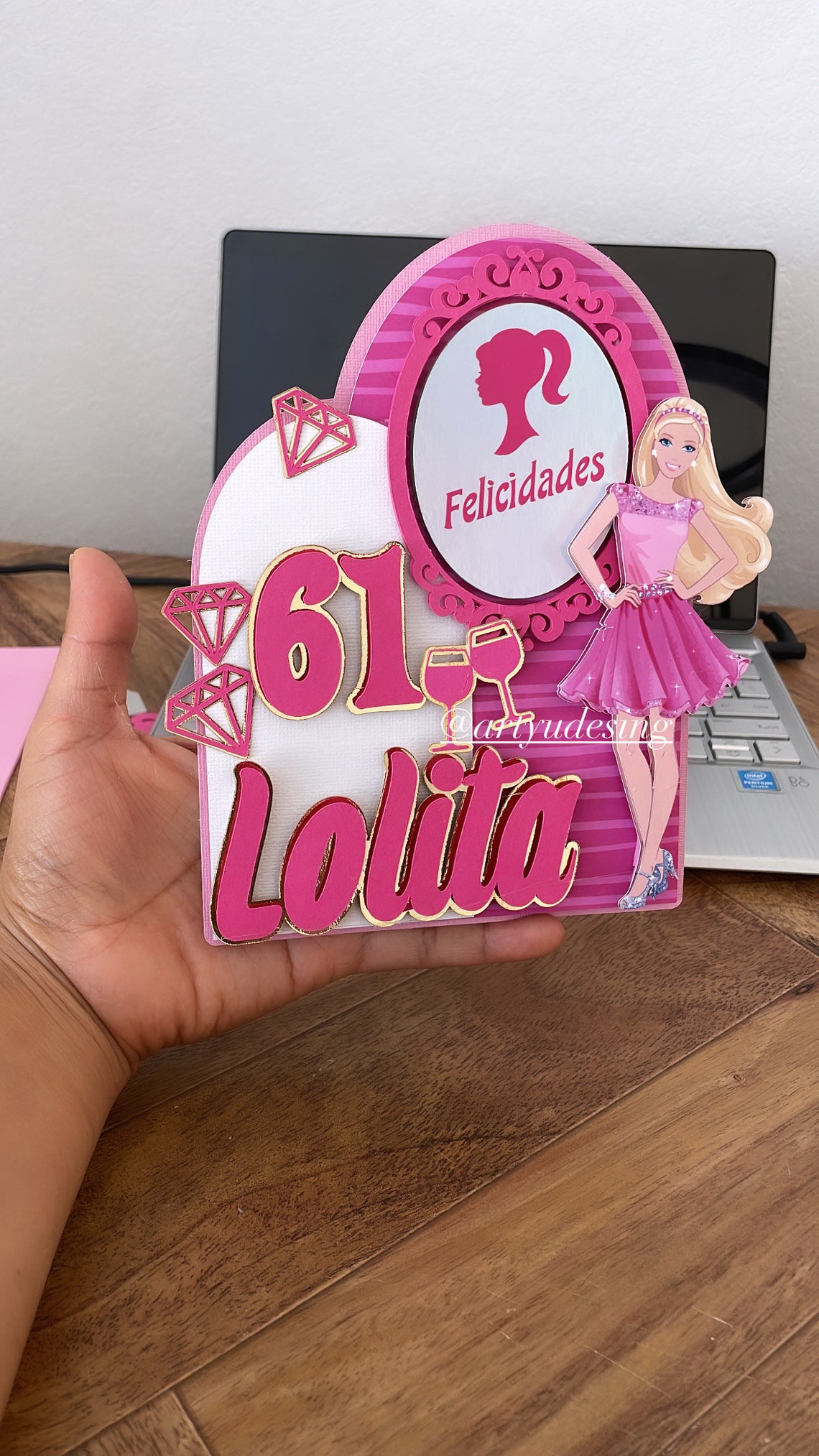 Barbie Cake Topper, Barbie Party Decorations, Pink Cake Topper, Pink ...