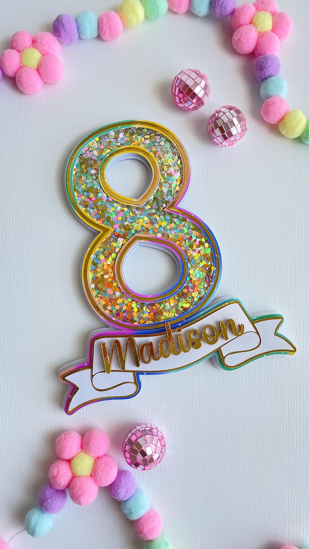 Personalized Number Cake Topper: Decoration for Eighth Birthday ...